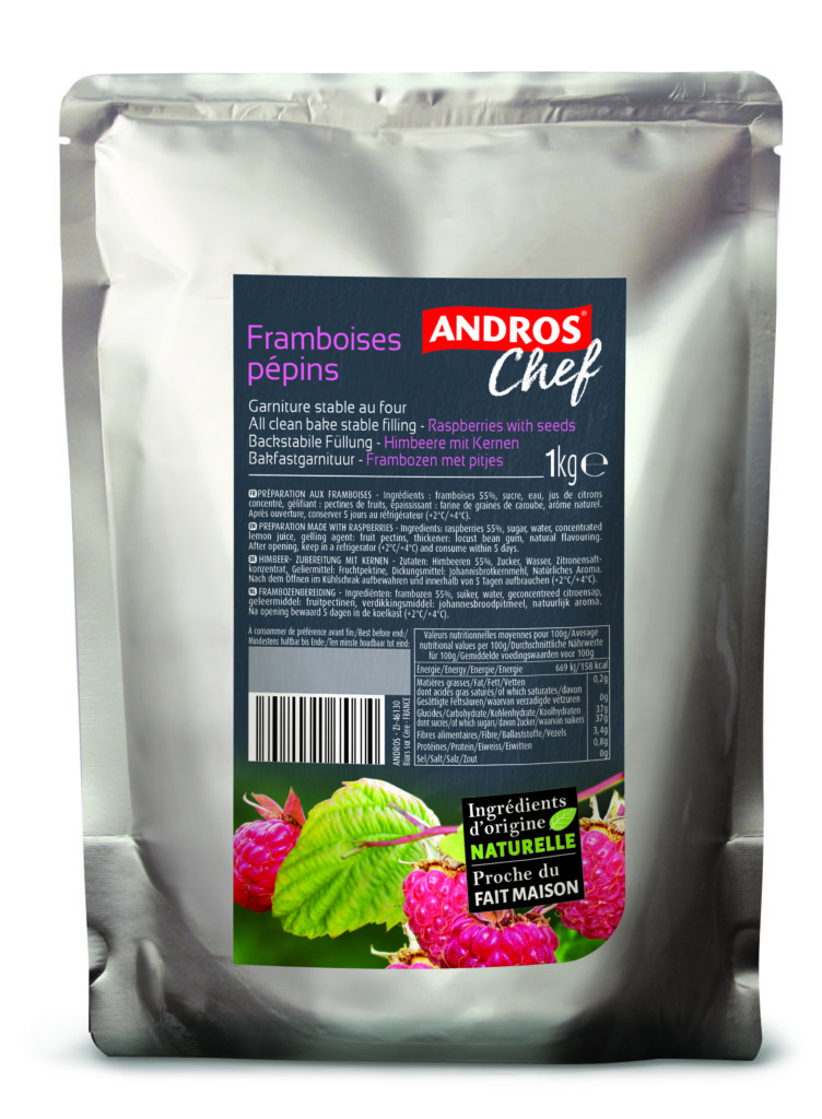 Garniture stable au four Framboises pépins Andros Chefs - Boulangerie ...
