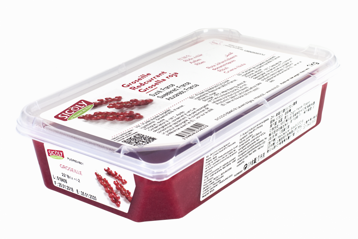 Purées de Groseille, Cassis et Pêche Blanche - Boulangerie Bakery